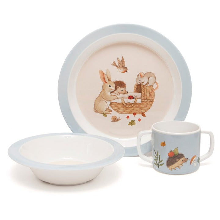 Melamine bowl animal craddle dove blue – Petit Monkey